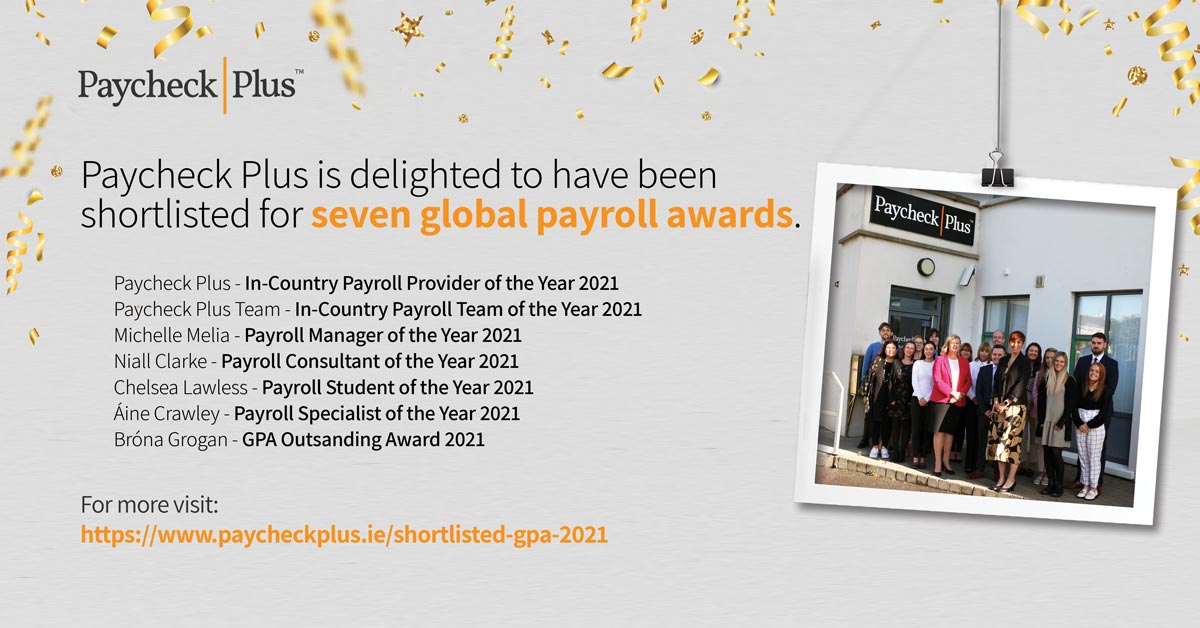 Paycheck Plus Shortlisted for seven Global Payroll Awards. - Paycheck Plus